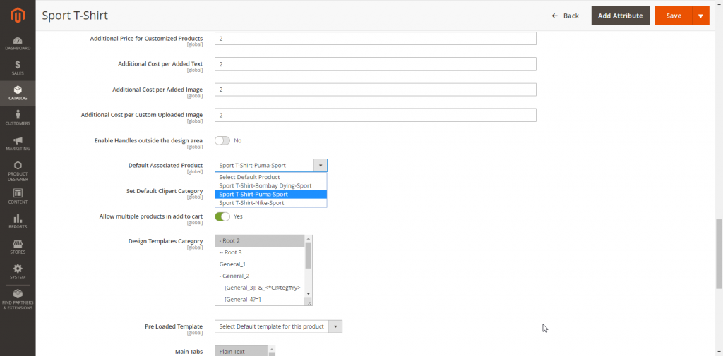 Default Associated Template | PrintXpand
