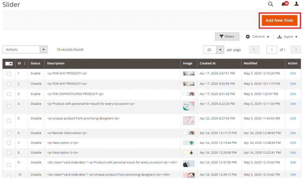 Manage Sliders | PrintXpand