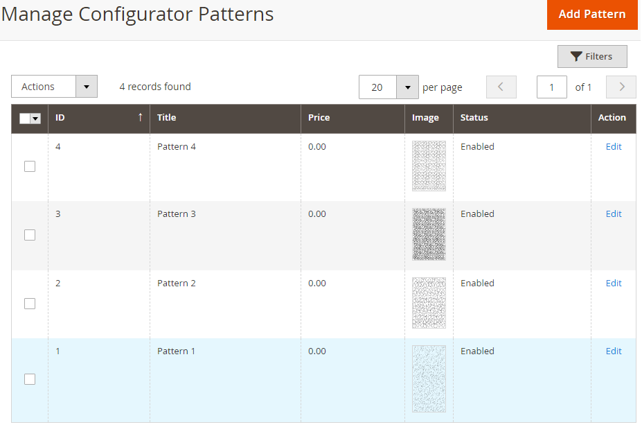 Manage Configurator Patterns | PrintXpand