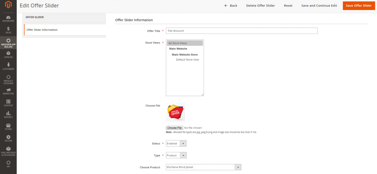 How to Manage Offer Slider in Mobile to Print App | PrintXpand
