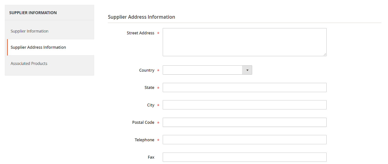 Supplier Address Information | PrintXpand