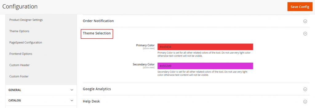 Theme Selection Configurations | PrintXpand