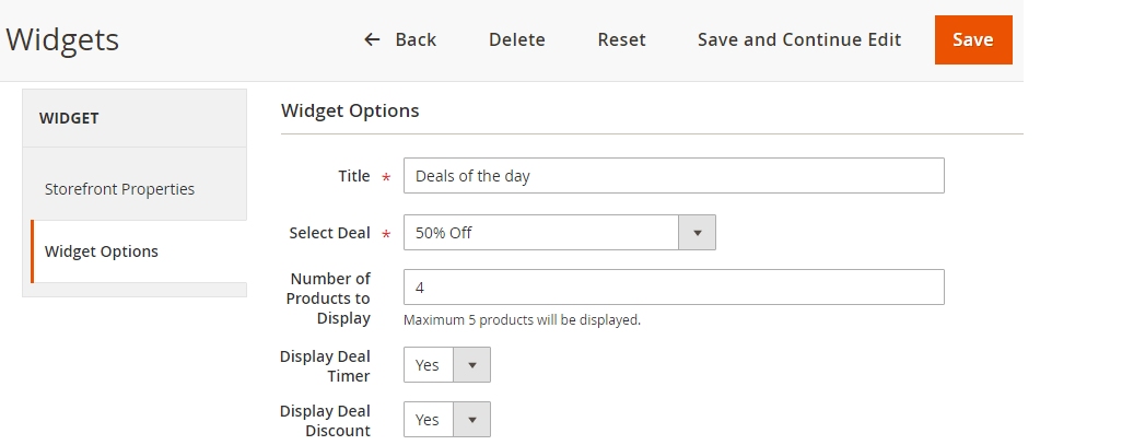 Widget Options | PrintXpand