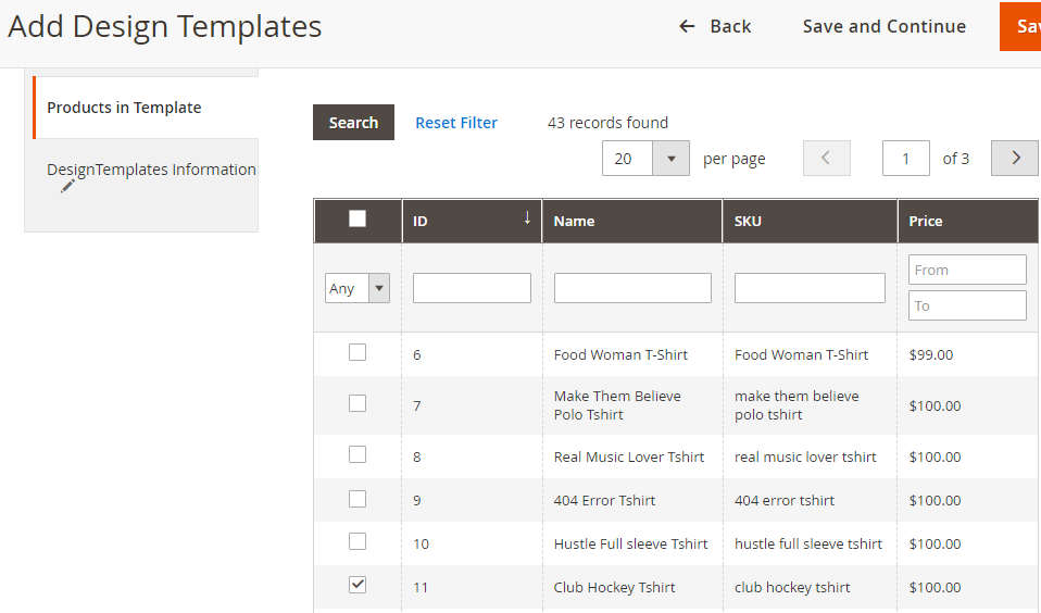 Select Product for Template | PrintXpand