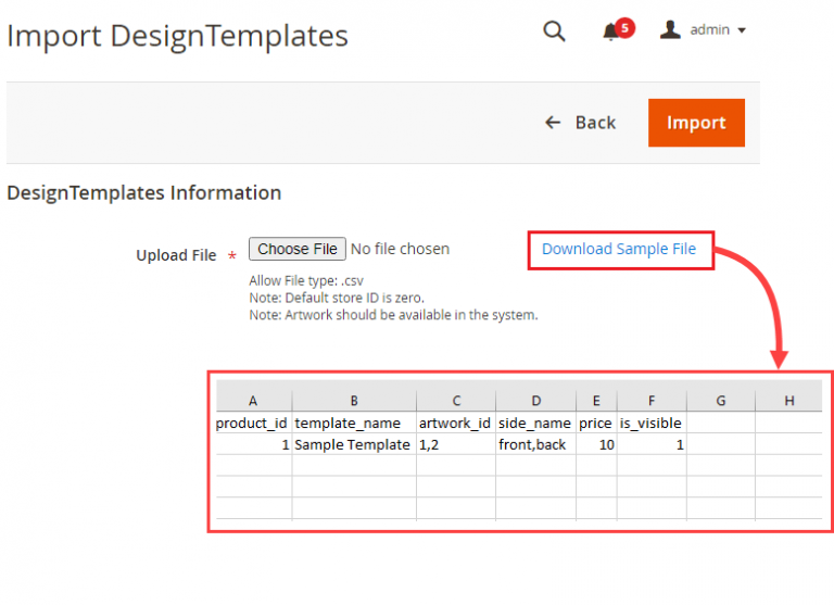 Import Template- CSV File | PrintXpand