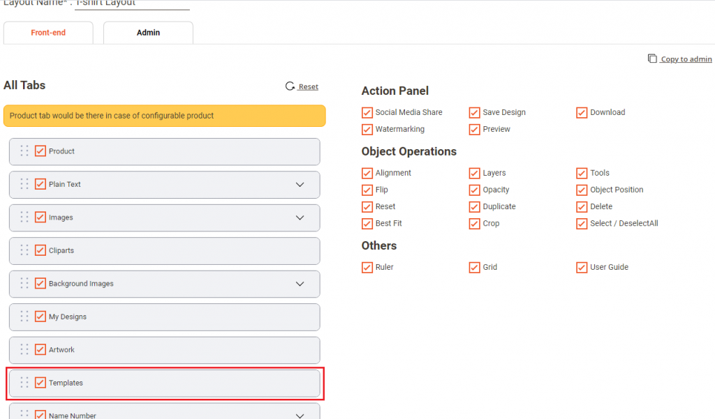 Manage Layouts for Store Front & Admin | PrintXpand