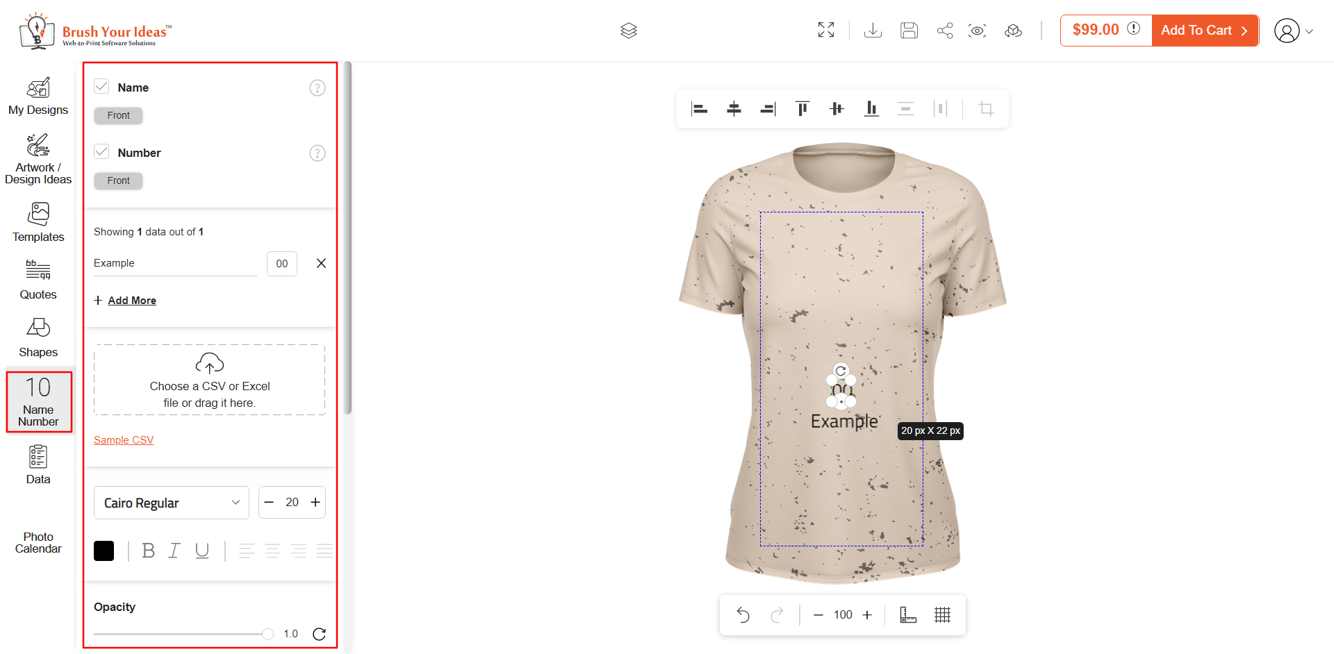 Enable Name and Number-3 | PrintXpand