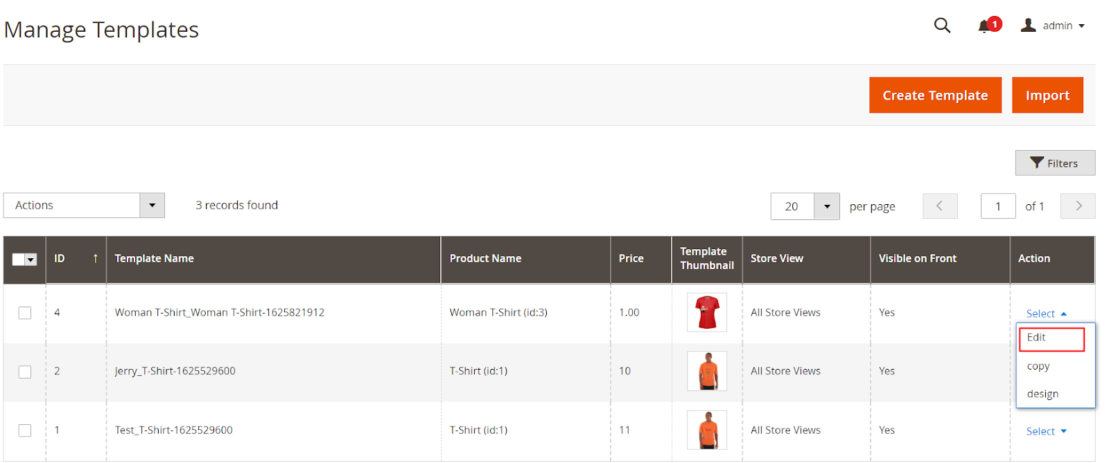 Product Designer Manage Templates-1 | PrintXpand