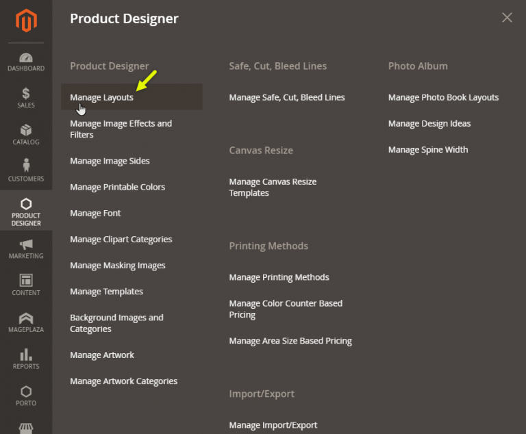1.Manage Layouts | PrintXpand