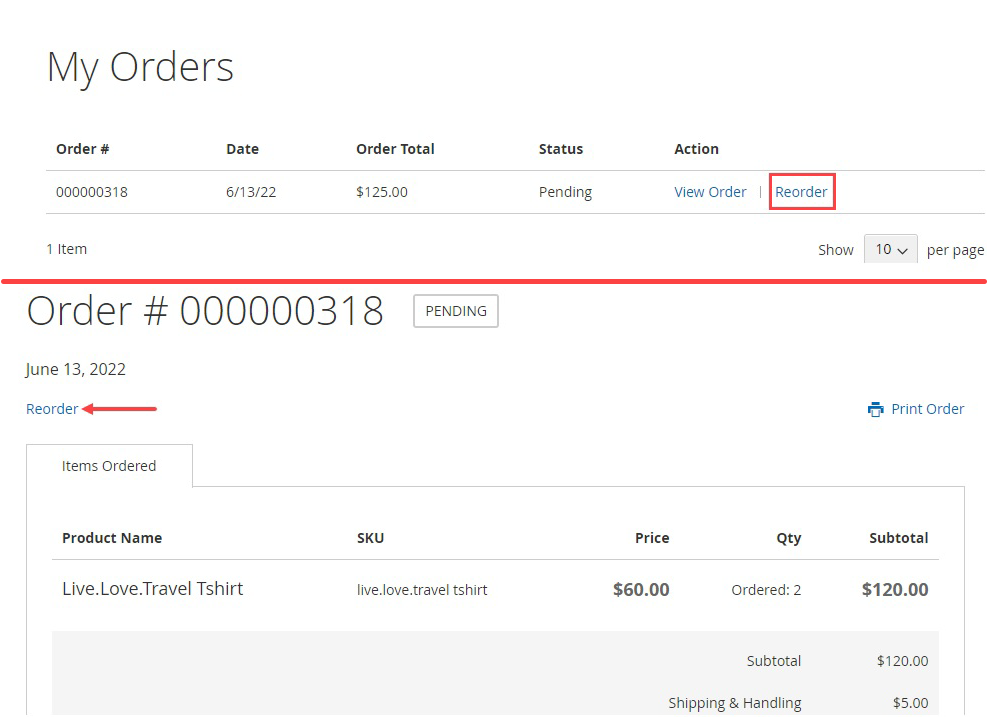 Reorder My Product From Frontend 1 Printxpand