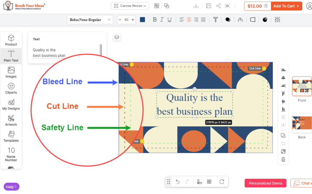 How to Manage Safe Cut Bleed Lines in Product Designer Tool ...