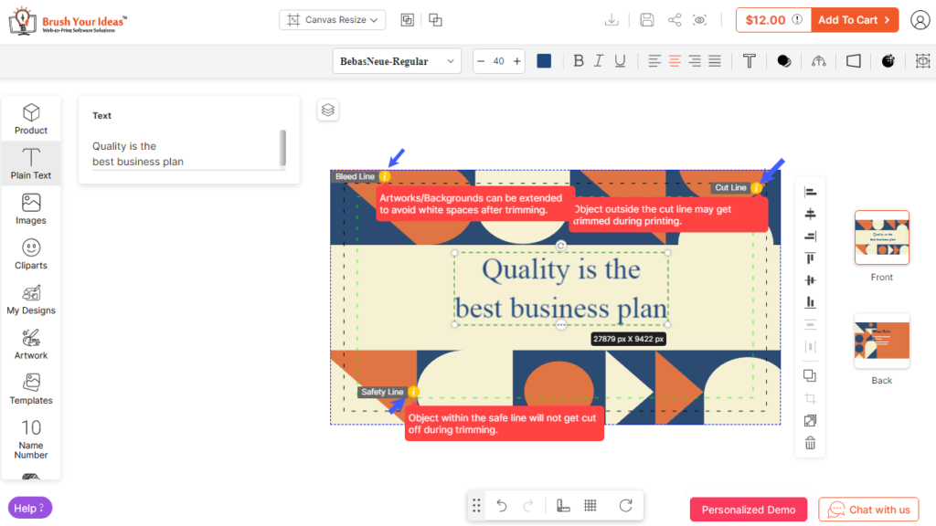 How to Manage Safe Cut Bleed Lines in Product Designer Tool ...