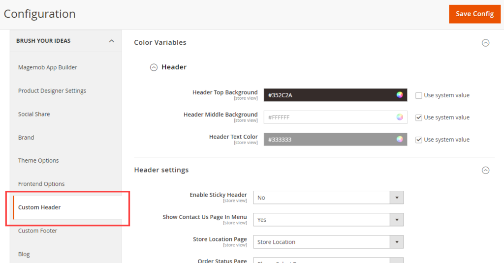 How Can I Configure Website Header Configuration?