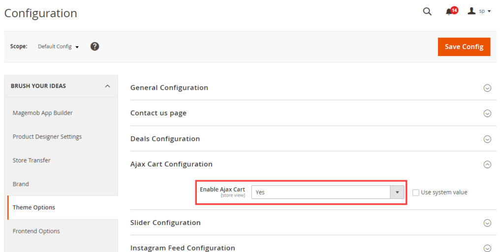 How To Enable Ajax Cart Configuration