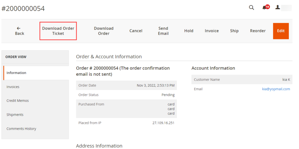 How Can I Download Order Ticket?
