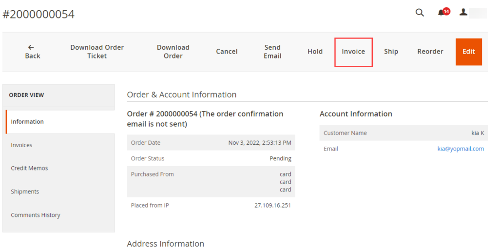 How Can I Generate Invoice of Any Order?