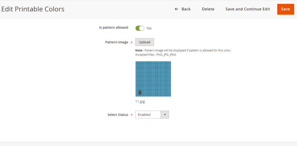 How to Configure Printable Colors From Backend