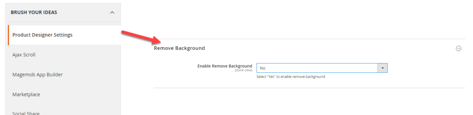 How to Enable Remove Background from Backend?