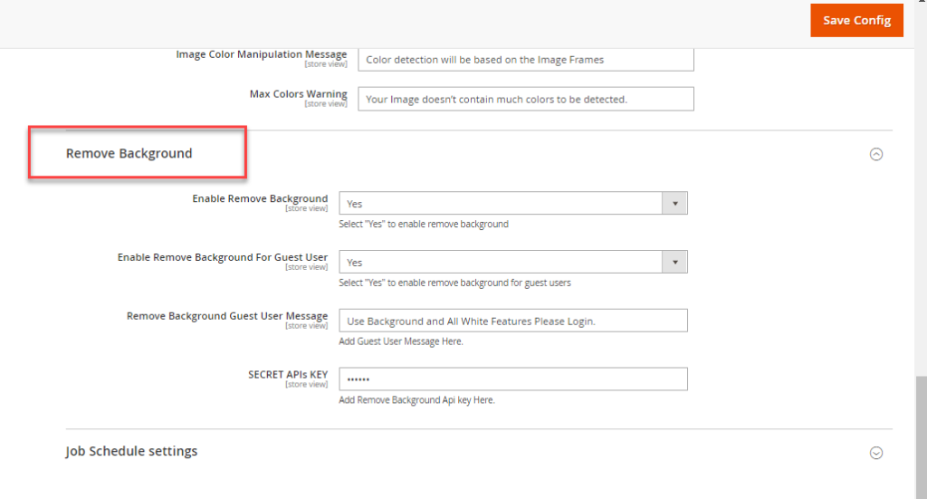 How to Enable Remove Background from Backend?