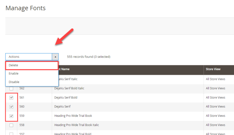 How Can I Delete the font?