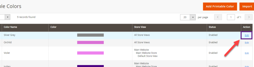 Disable Printable Colors from Edit Page-2 | PrintXpand