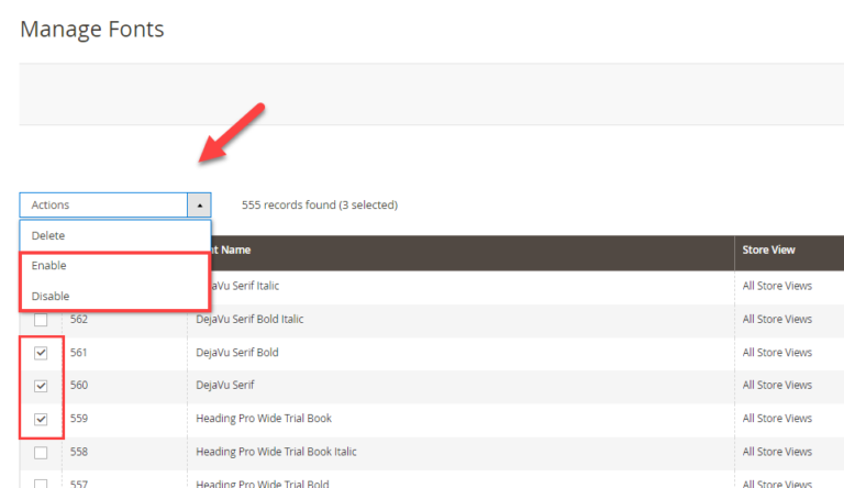 How Can I Enable/Disable fonts?