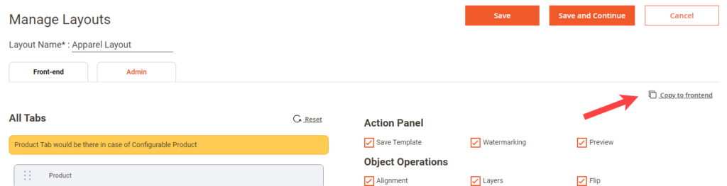 Can I Duplicate the Admin Layout to the Frontend Layout?