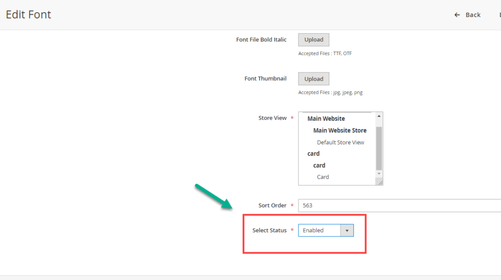 Can I Enable or Disable Fonts from Edit Page?