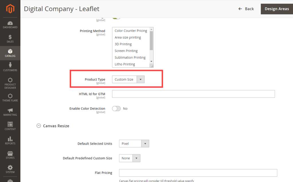 How to Configure Canvas Resize on Product Level?