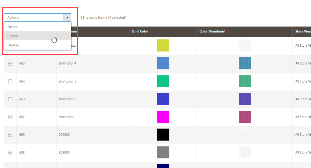 Can I Enable/Disable the Printable Colors?