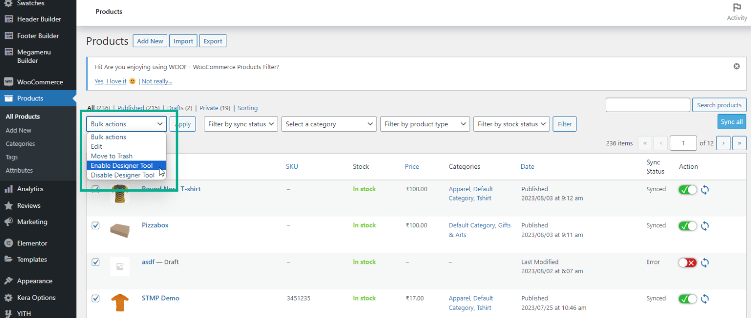 How Can I Enable/Disable Product Sync For My Woocommerce Store